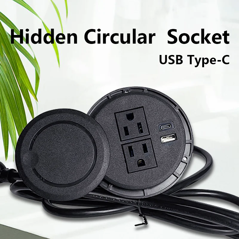 Desktop-socket-Multifunctional-2US-Socket-with-USB-Type-C-Recessed ...