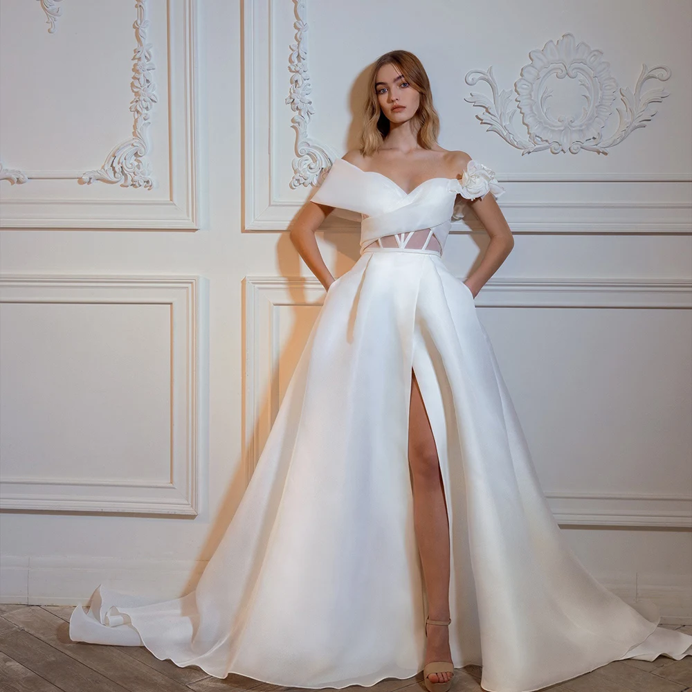 Gaun-pernikahan-seksi-dari-bahu-gaun-pengantin-A-Line-ilusi-bunga ...