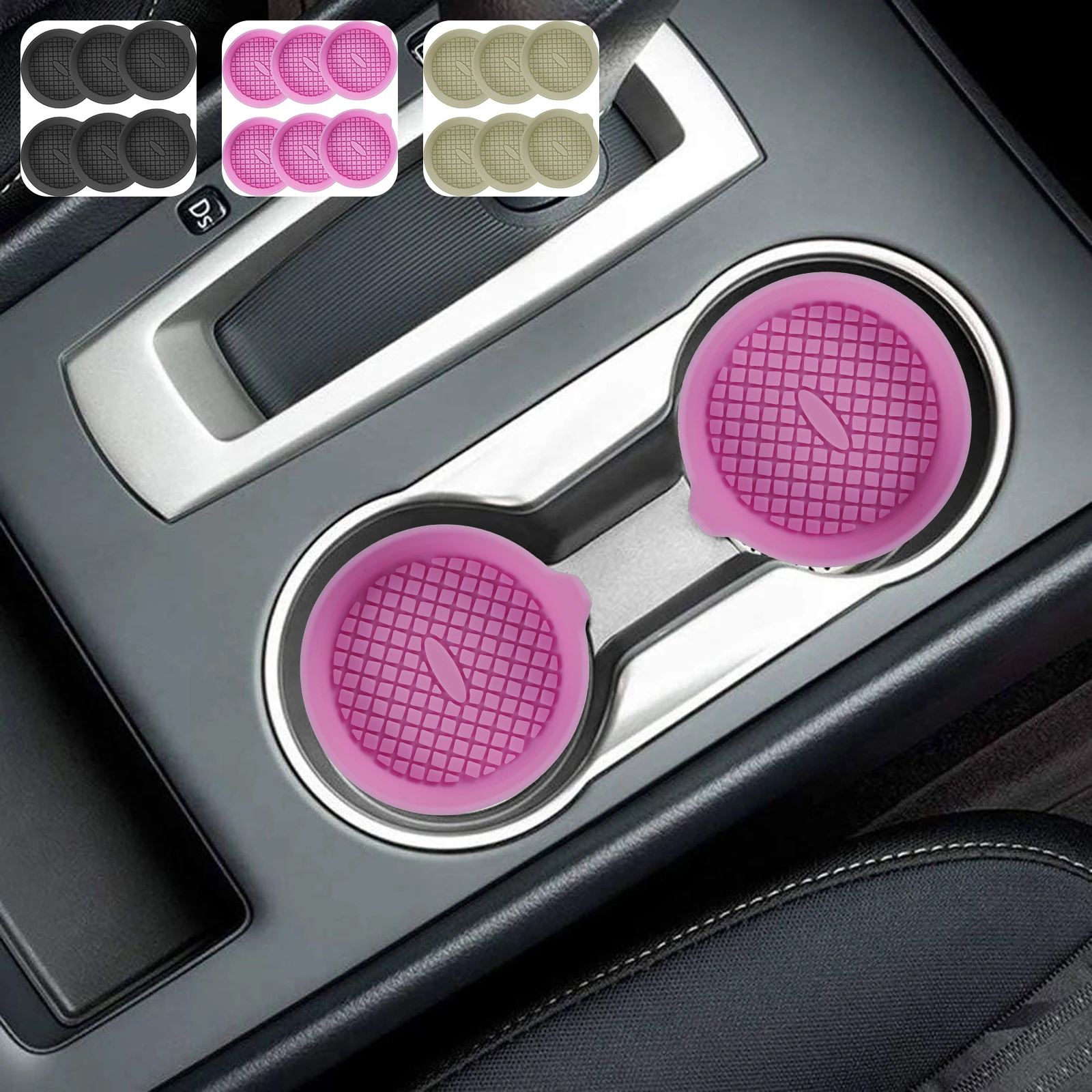 4-Pcs-Anti-Slip-Car-Cup-Coaster-Universal-Car-Drink-Holder-Mat-Silicone ...