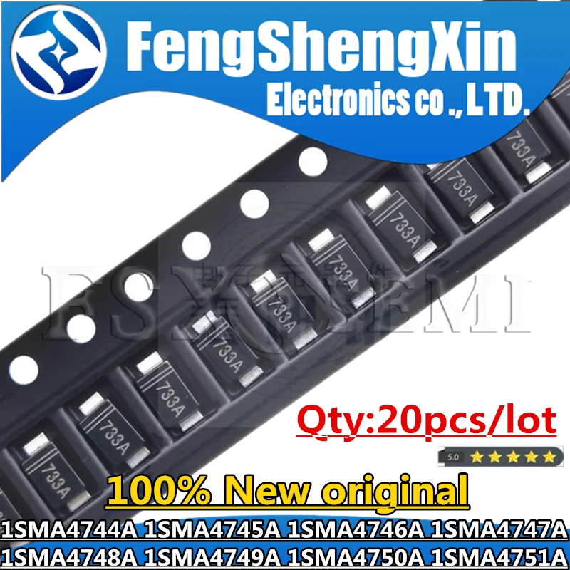 20pcs-1sma4744a-744a-1sma4745a-745a-1sma4746a-746a-1sma474747a-747a ...