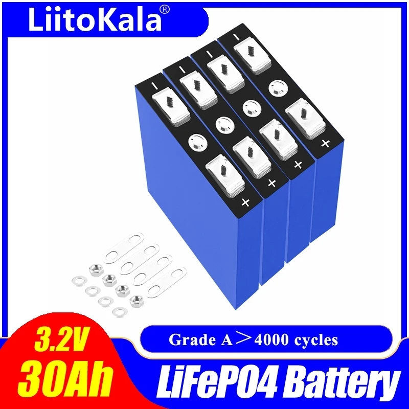 Liitokala lifepo4 3.2v 30ah 5c bateria de lítio para diy 12v lifepo4 e bike e scooter roda ...