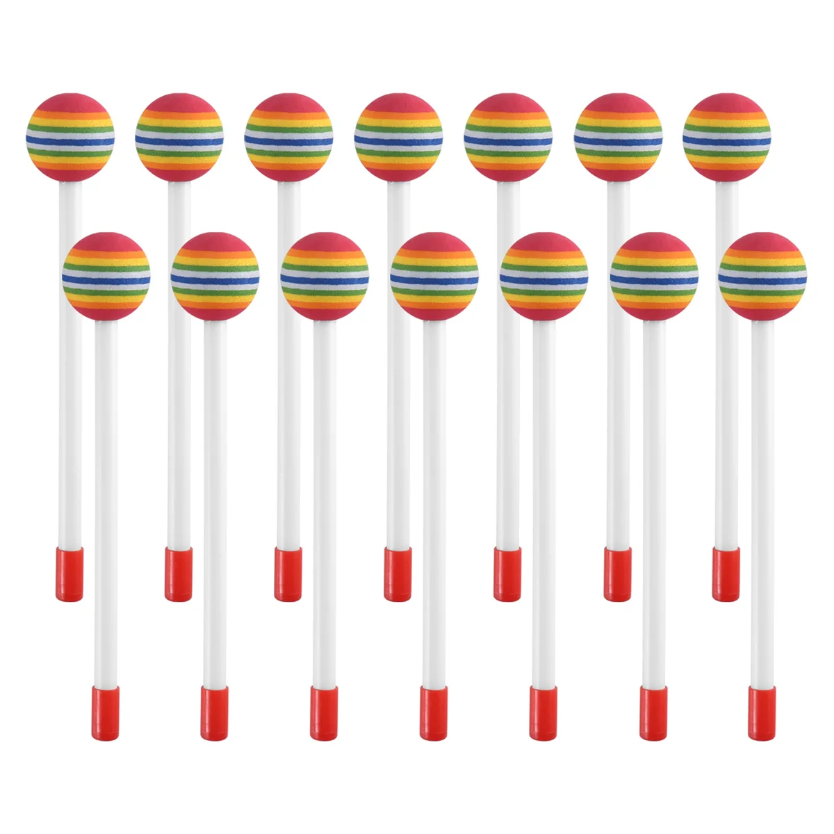14-Pcs-Lollipop-Drum-Mallet-Sticks-Round-Rainbow-Hammer-Percussion ...