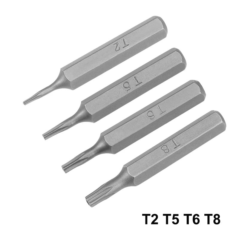 T2 T5 T6 T8 Torx Screwdriver Bit Torx Bits 5/32 Inch Hex Shank Hex Head ...