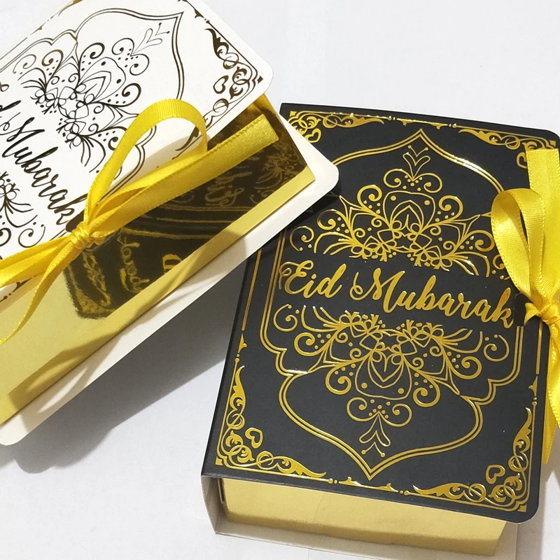 6Pcs Quran Book Shape Eid Mubarak Paper Gift Boxes Muslim Islamic Party ...