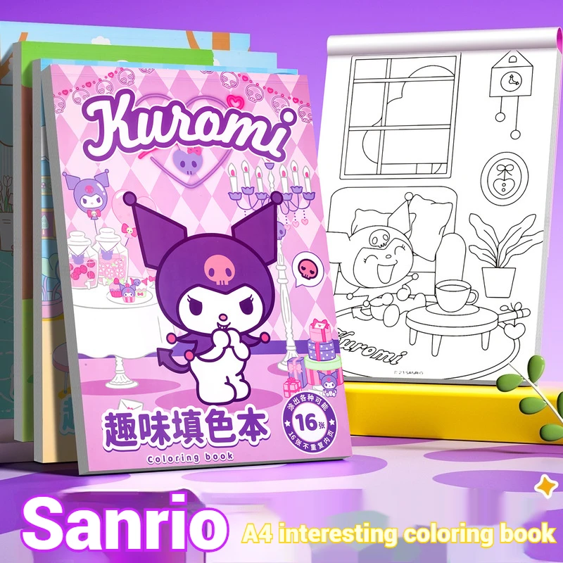 Sanrio-Fun-A4-Pintura-Livro-Colorido-Graffiti-Marker-Set-Caneta ...