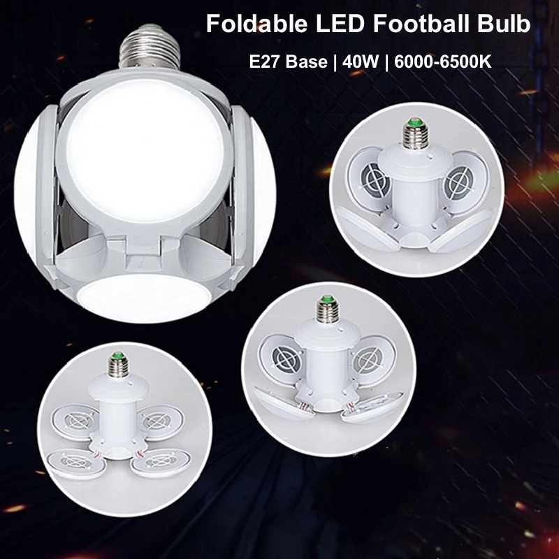 40W-E27-LED-Football-UFO-Bulb-AC110V-220V-Foldable-Fan-Blade-Lamp-for ...