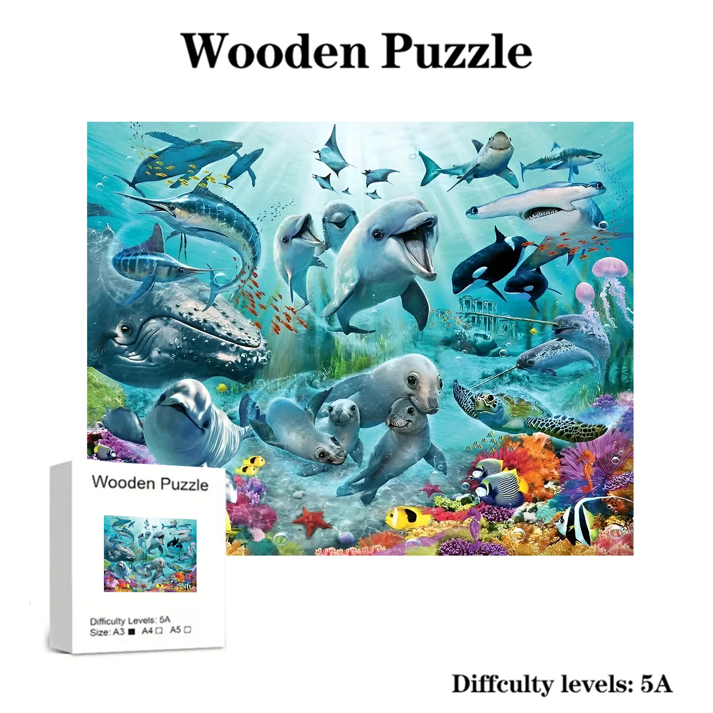 Underwater-World-Wooden-Puzzles-Alien-Animal-Puzzles-Adult-Stress ...