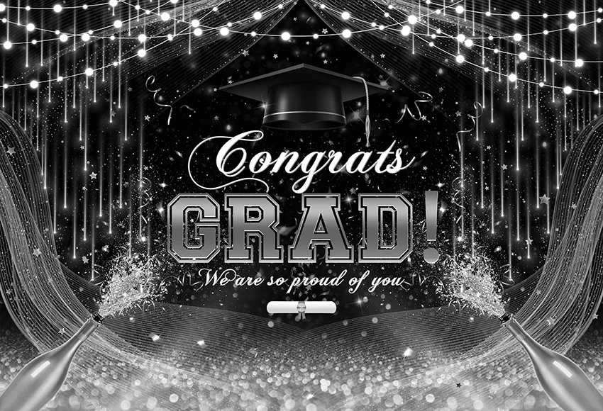 Congrats Grad Black And White