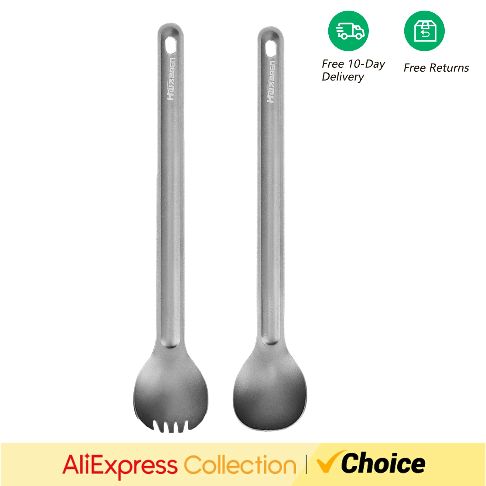 Titanium Long Handle Spoon Cutlery for Outdoor Camping Backpacking ...