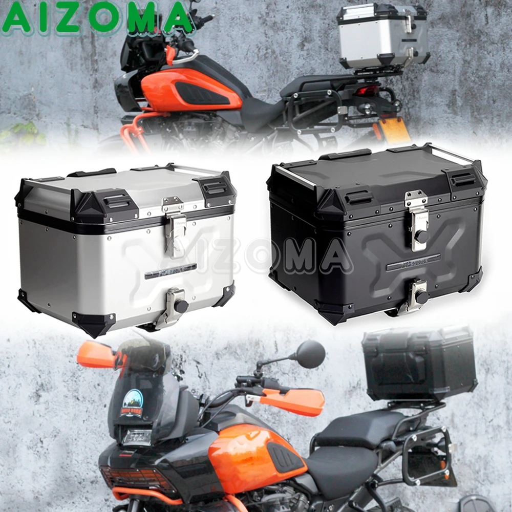 Motorcycle Aluminum Rear Trunk Tail Box Top Case Helmet Tool Storage ...