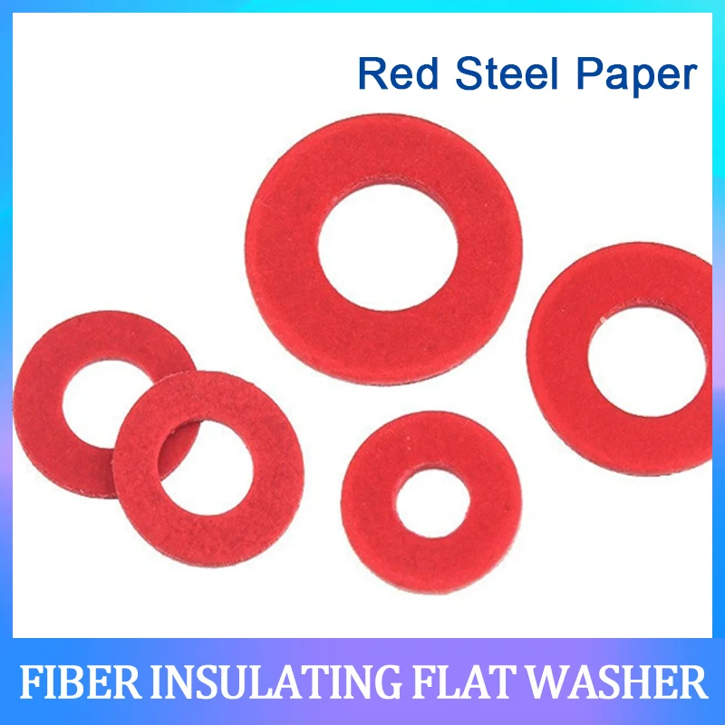 100 1000pcs Red Steel Paper Insulation Fiber Washer M2 M2.5 M3 M4 M5 M6 ...