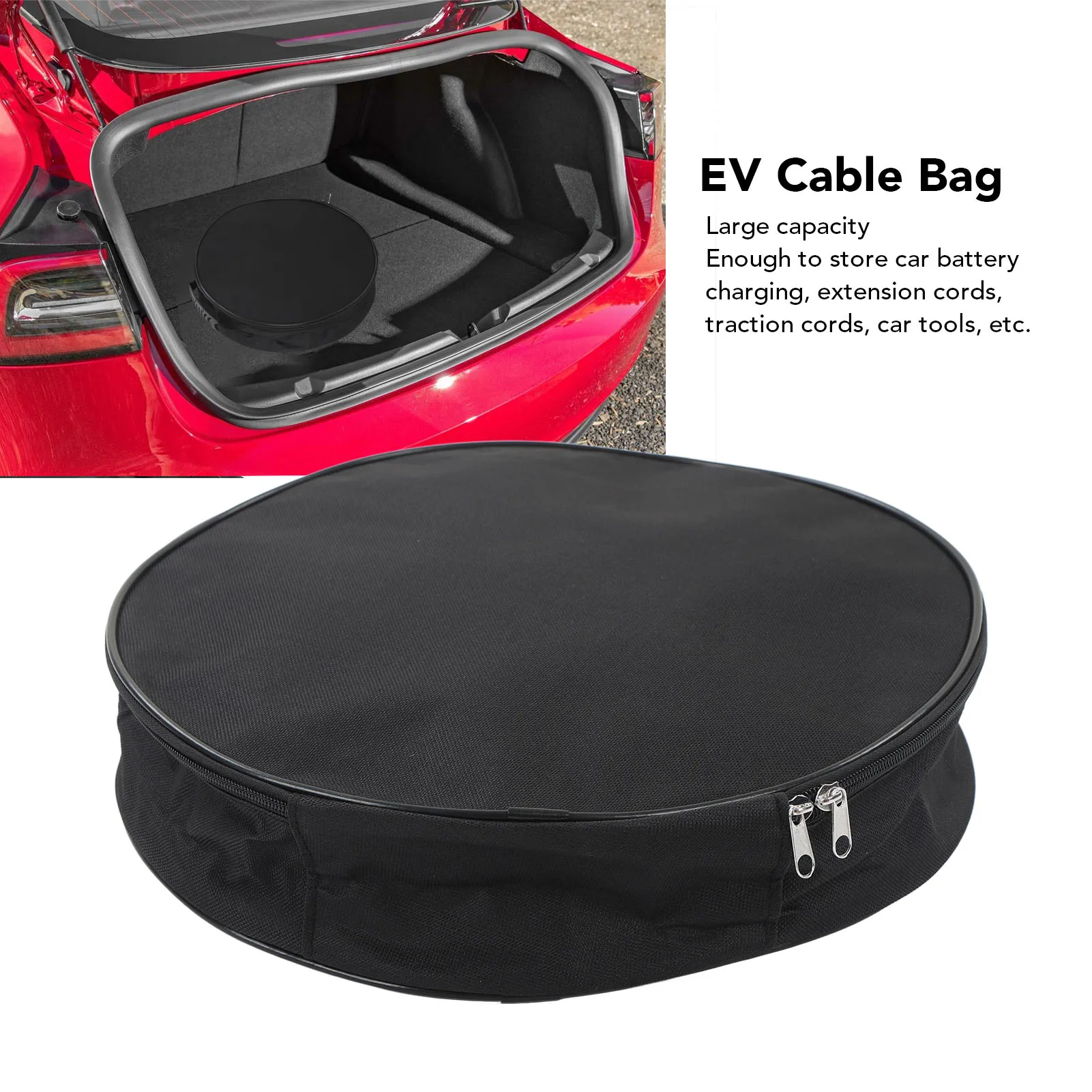 EV Cable Bag Large Capacity Oxford Cloth 14.6in Diameter Jumper Cable ...