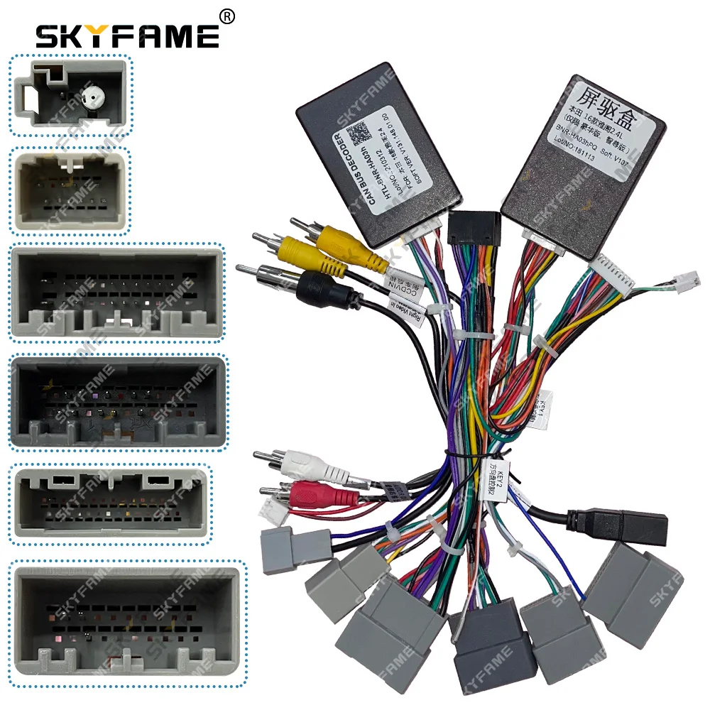 Skyfame Car 16pin Android Radio Wiring Harness Adapter Canbus Box ...