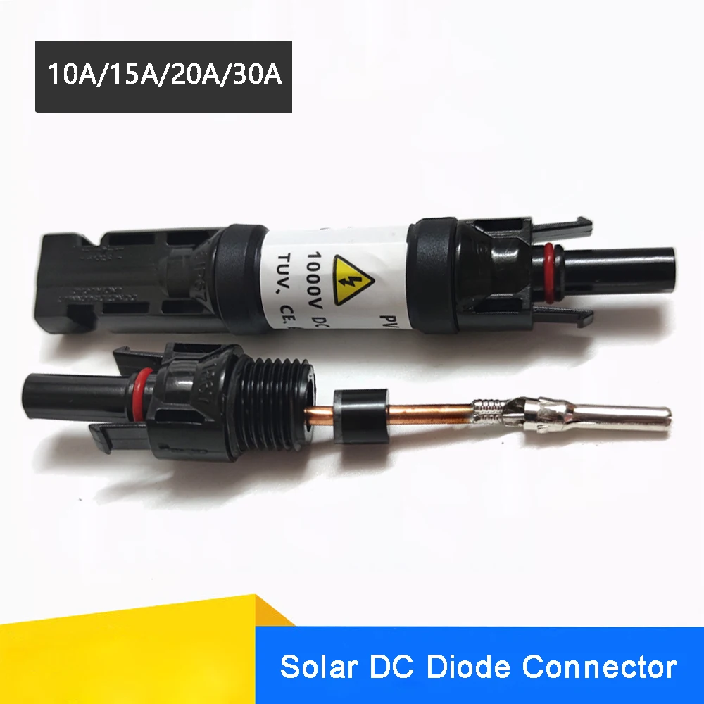 10A 15A 20A 30A Solar DC Diode PV Plug Waterproof Connector For Solar ...