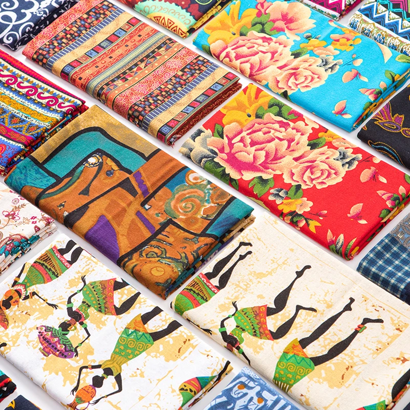 Bohemian-Fabric-Ethnic-Vintage-Retro-Boho-Printed-Cotton-Linen-Home ...