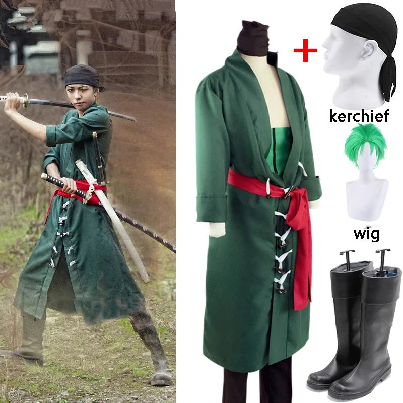 Anime japonês Roronoa Zoro Cosplay Traje, Comic Halloween Robe ...