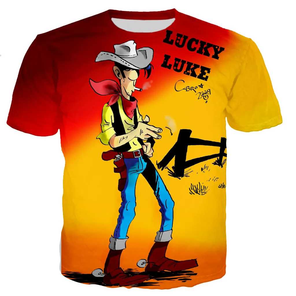 New Lucky Luke T-Shirts Cartoon Anime 3D Print Streetwear Men Women ...