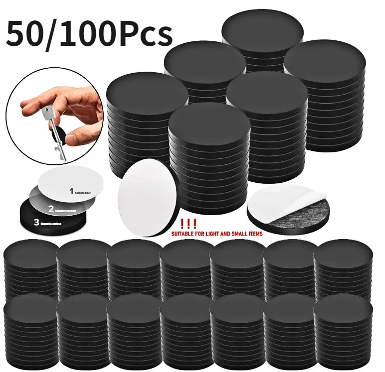 50-100-Uds-imanes-de-disco-autoadhesivos-redondos-magn-ticos-hoja-magn ...