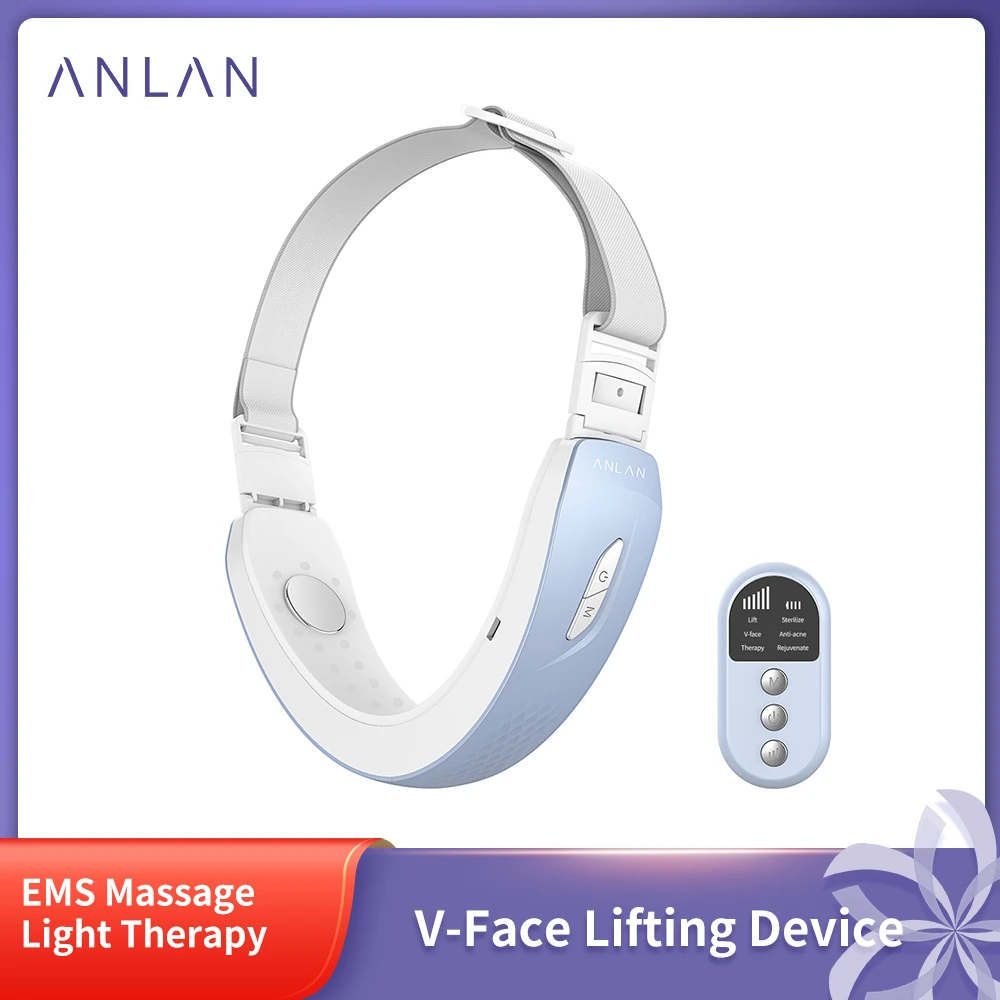 Anlan V-face Lifting Device Ems Massage Double Chin Remove V-shaped Red ...