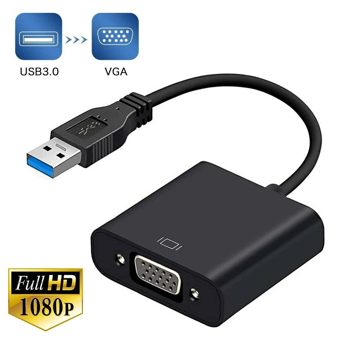 USB3-0-To-VGA-Adapter-Cable-Converter-Audio-Video-1080P-PC-For-TV-HDTV ...