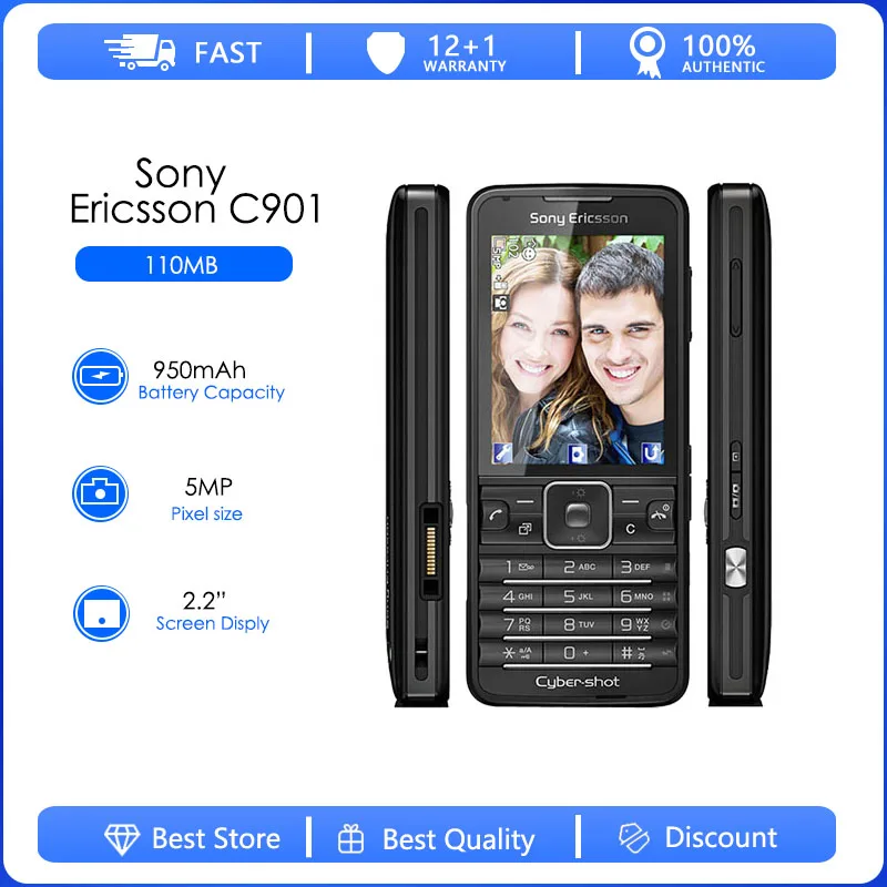 Sony Ericsson C901 Refurbished-original Unlocked C901 Phone 2.2' 3g 5 ...