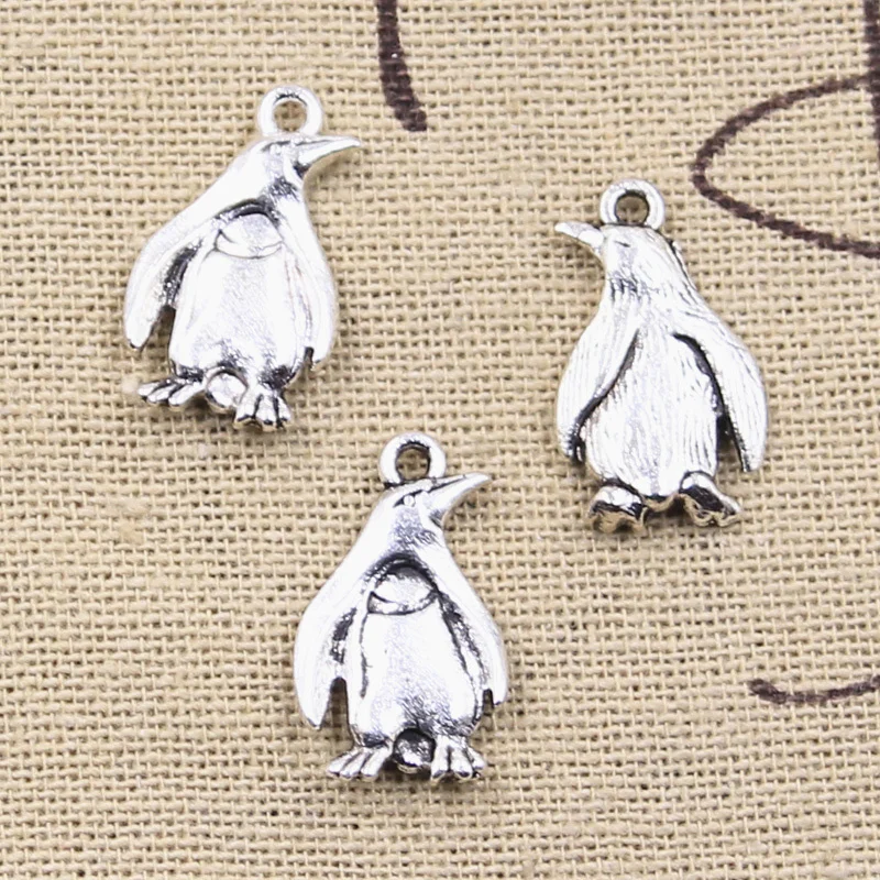 20pcs Charms Animal Penguin 20x12mm Antique Silver Color Pendants DIY ...