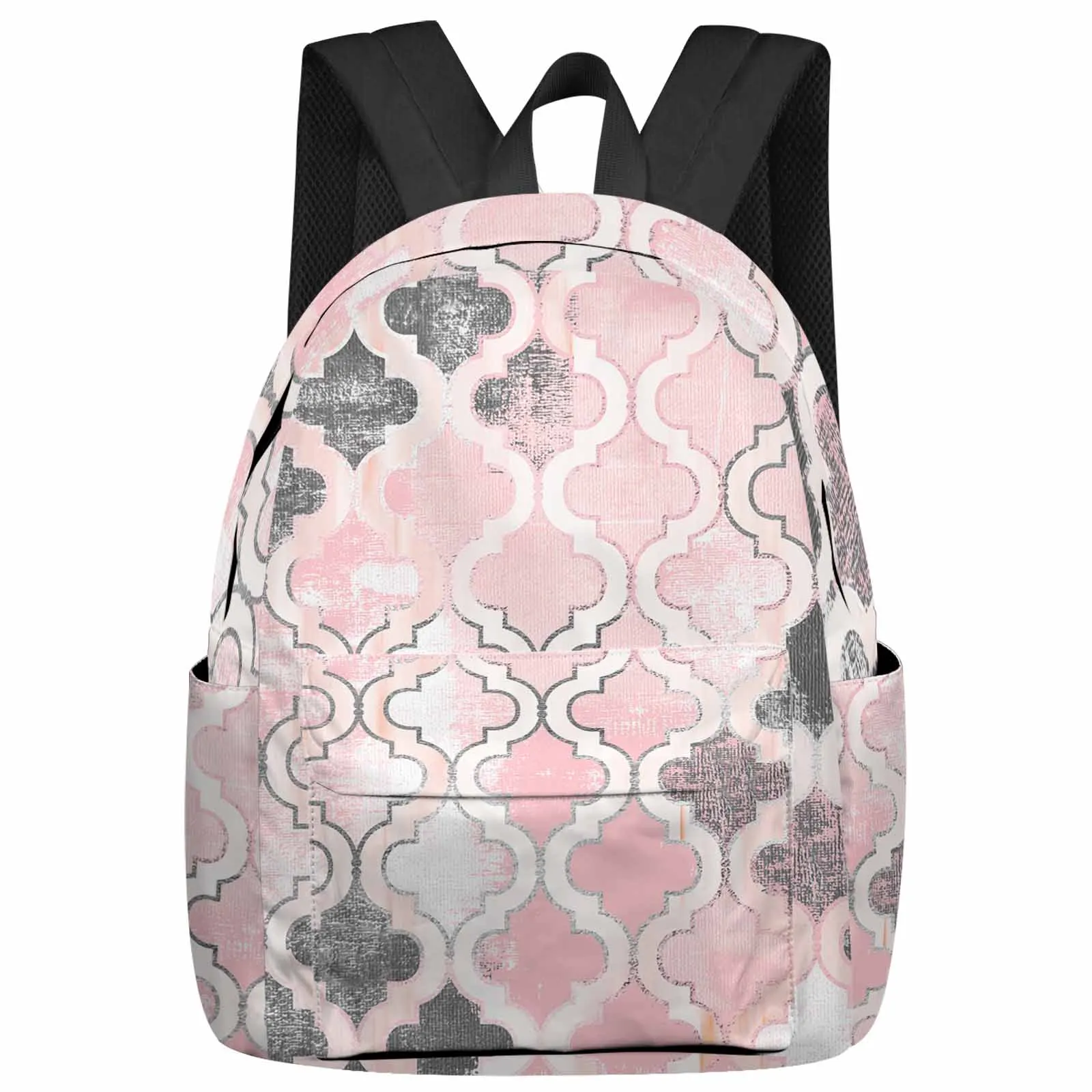 Painted-Mottled-Modern-Morocco-Pink-Large-Capacity-Backpack-Men-Laptop ...