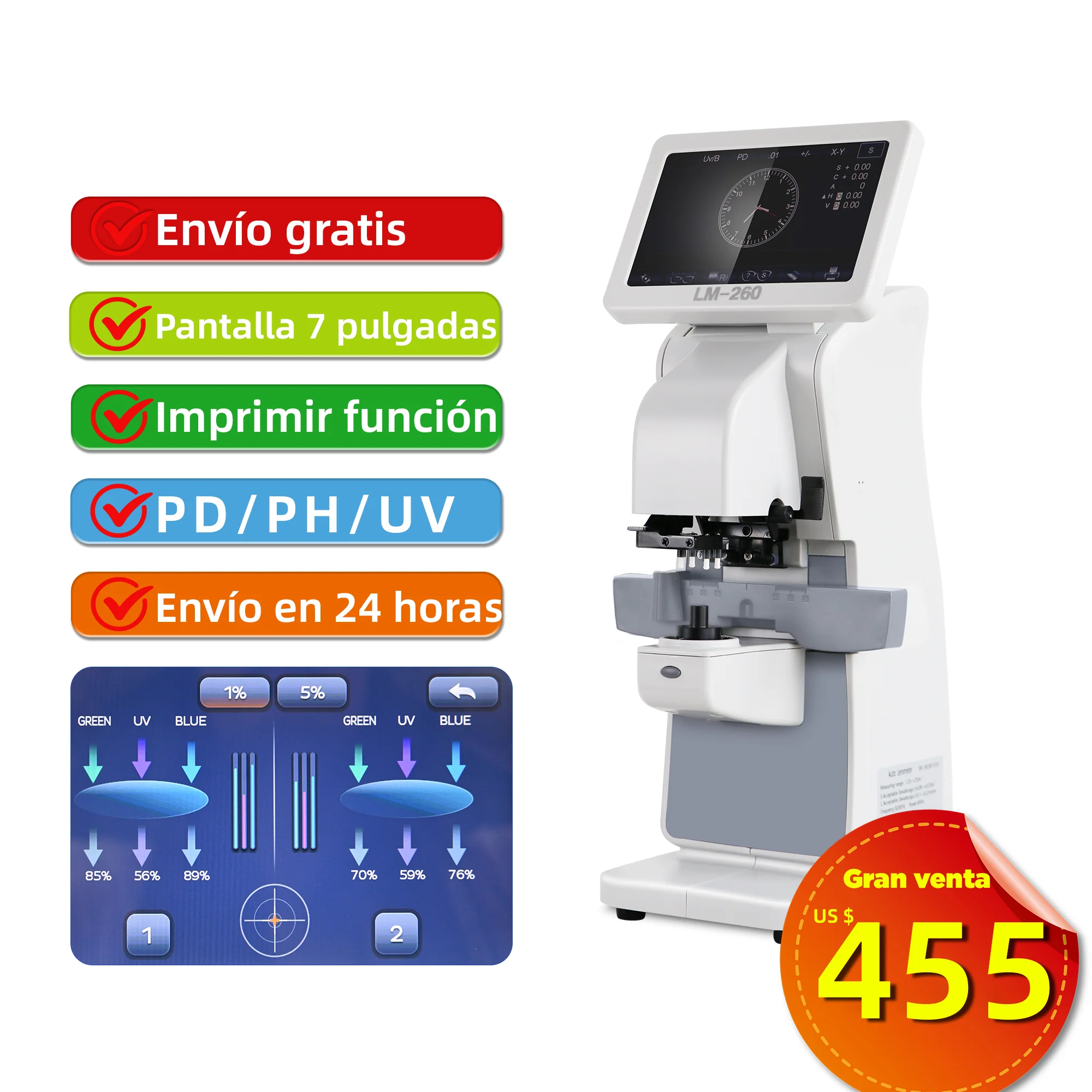 New-Quality-LM-260-Auto-Lensometer-Optical-Focimeter-Digital-Lens-Meter ...