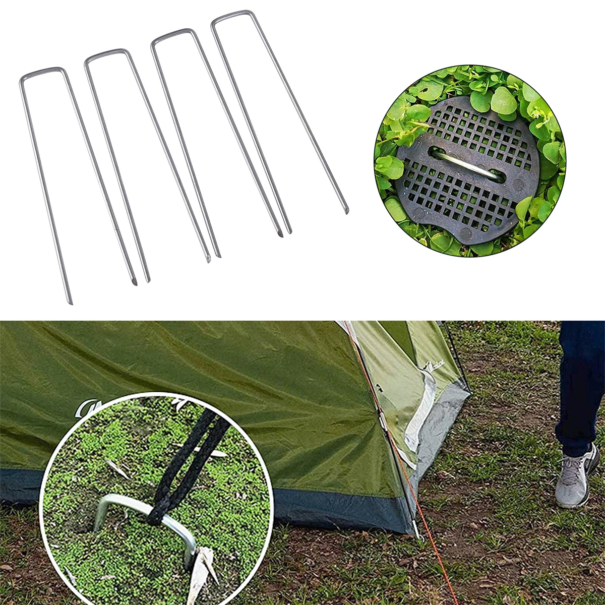 U-Shape-Ground-Nail-Galvanized-Steel-Windproof-Cloth-Nail-Weed-Removing ...