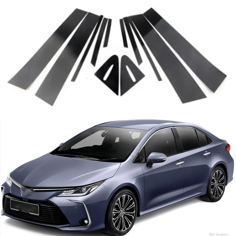 Car Pillar Posts Door Window Trim Cover Stickers Decal for Toyota ...