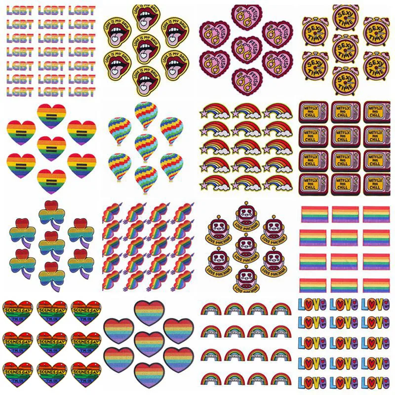Prajna-10PCS-Rainbow-Love-Embroidery-Patch-LGBT-Applique-Iron-On ...
