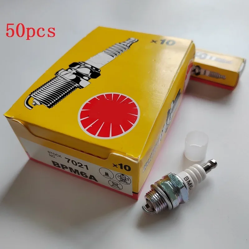 50pcs-Brush-Cutter-Chainsaw-Spark-Plug-BPM6A-For-NGK-BOSCH-Husqvarna ...