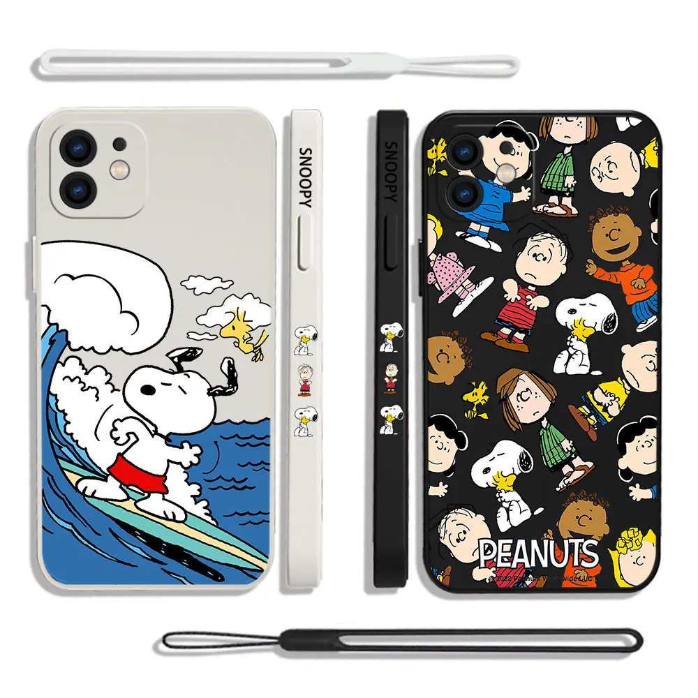 Cartoon Cute S-SnoopyS Phone Case For iPhone 16 15 14 13 12 11 Pro Max ...