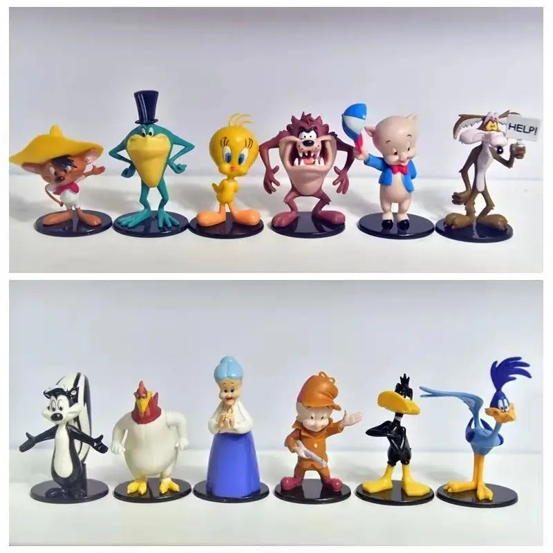 Original 12pcs/set 8cm Cute Looney Tunes Bugs Bunny PVC Dolls Animals ...