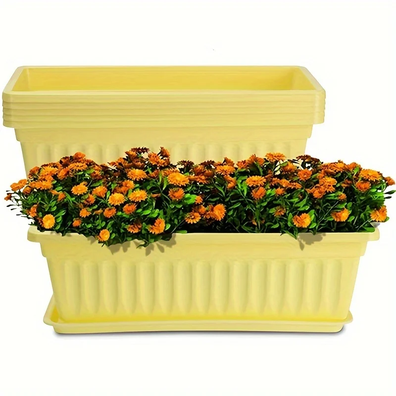 Rectangular-Flower-Pot-With-Drainage-Holes-Garden-Vegetables-Growing ...