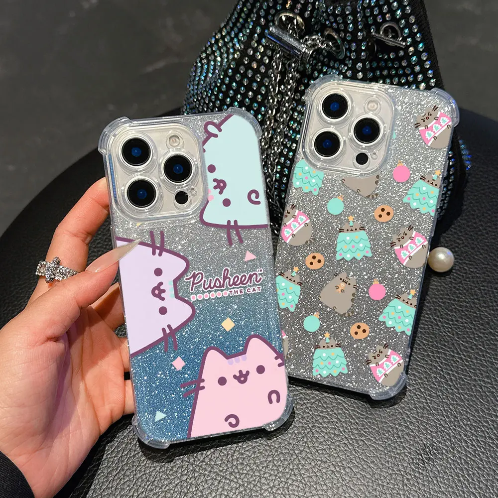 Cartoon Cat Pusheen Anti-Fall Bling Clear Phone Case for Redmi 10 C 4G ...