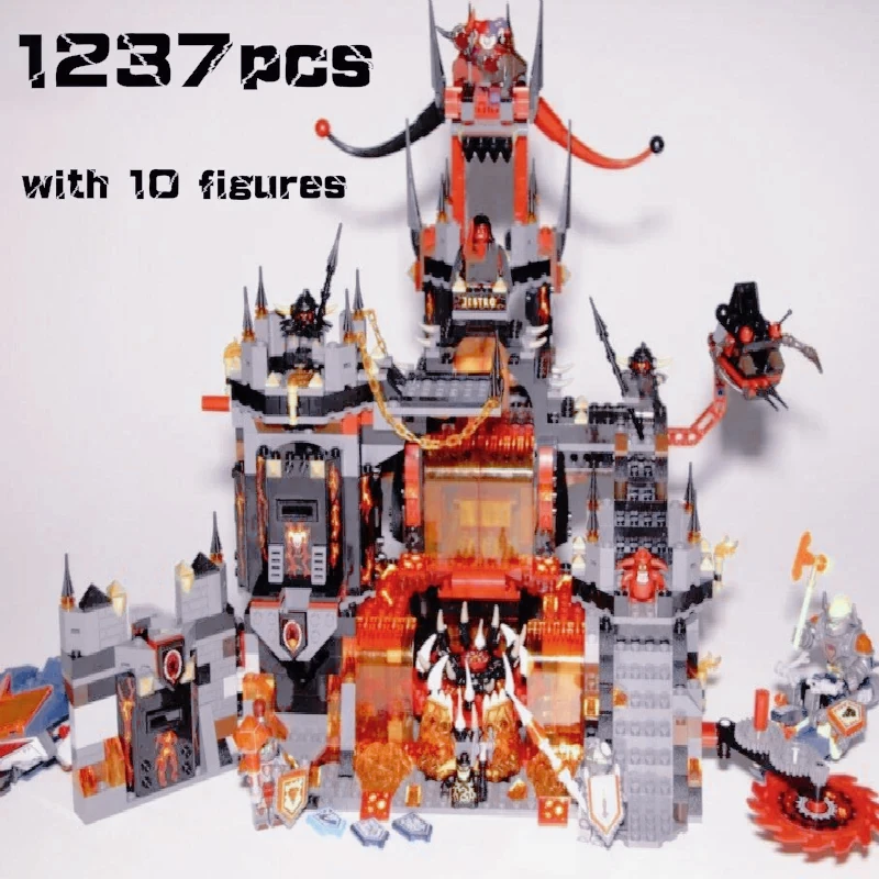 1237pcs Nexoes Knight Jestro's Volcano Lair Model Building Blocks 70323 ...
