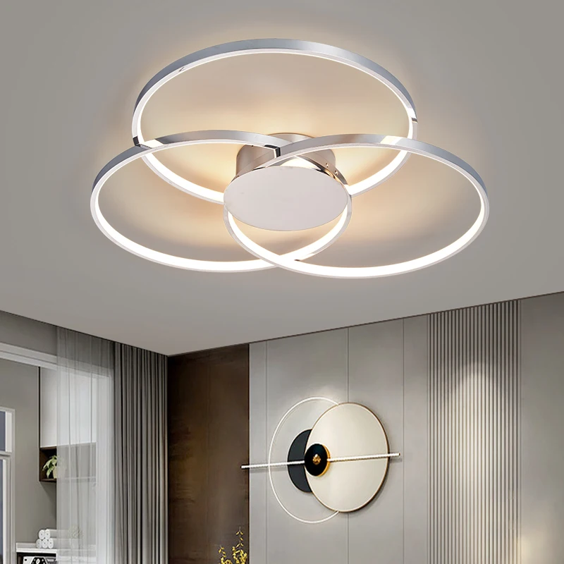Gold-Chrome-Plated-Modern-led-Ceiling-Lights-New-RC-Dimmable-Circle ...