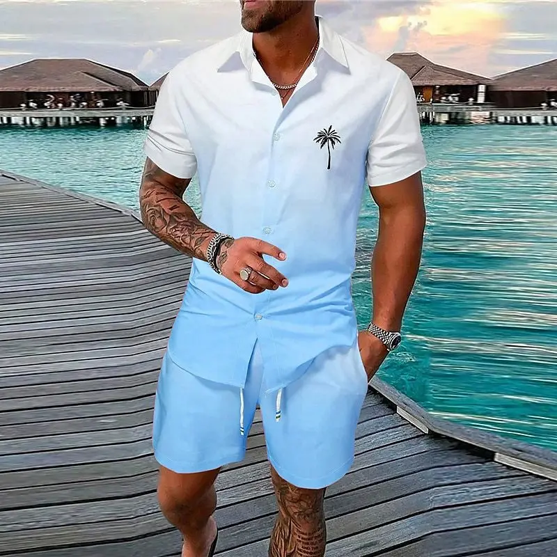 Summer-Men-Shirt-Set-3d-Print-Gradient-Coconut-Pattern-Beach-Short ...