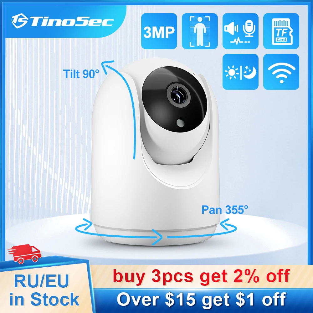 Tinosec – Caméra De Surveillance Intérieure Ptz Ip Wifi Hd 3mp ...