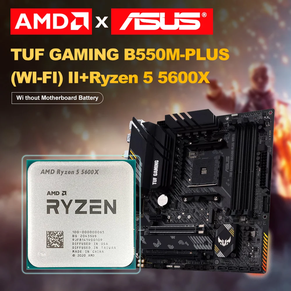 NEW AMD Ryzen 5600X R5 5600X CPU ASUS TUF B450M PRO II Motherboard ...