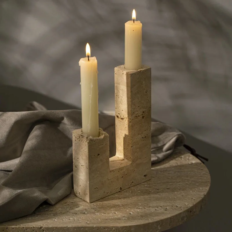 Yellow-Cave-Stone-Candlestick-Natural-Marble-Decoration-Creative-Candle ...