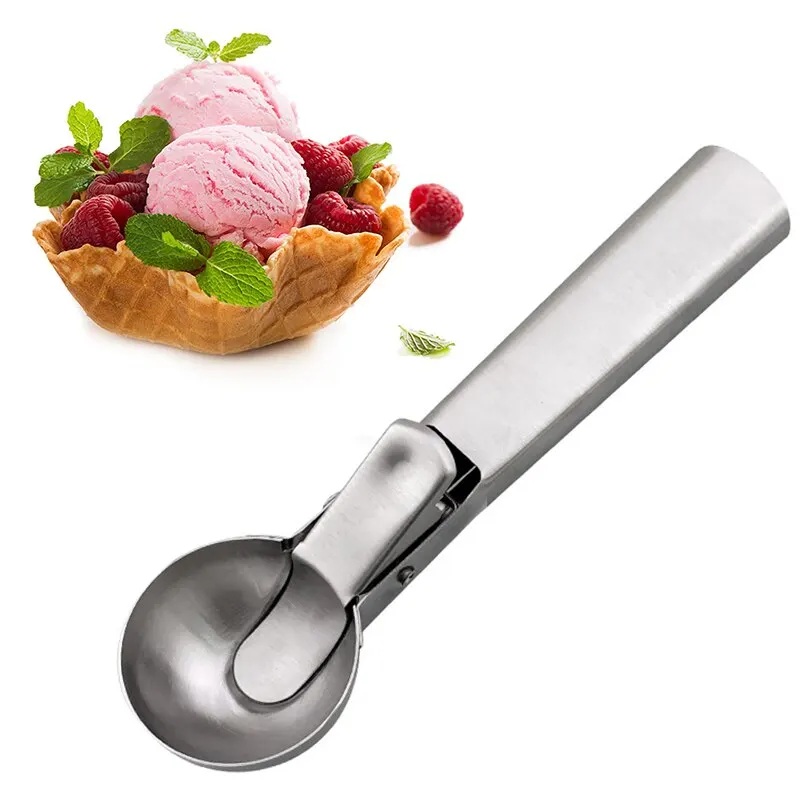 Premium-Stainless-Steel-Ice-Cream-Scoop-with-Trigger-Fruit-Scoop ...