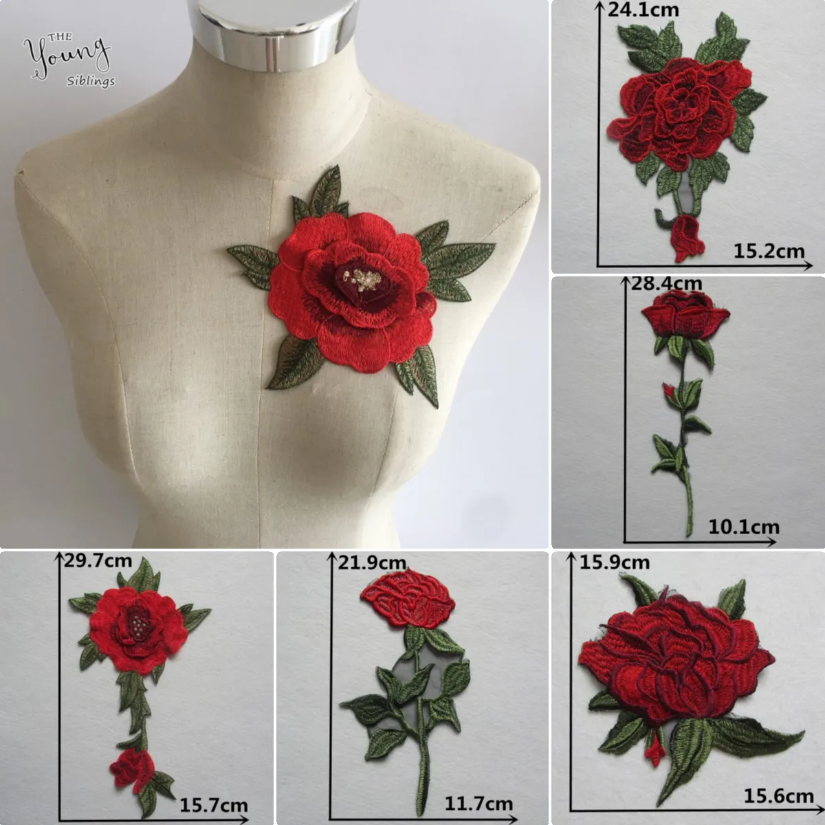 Wholesale-sales-of-1-10-pieces-Red-green-colorful-embroidery-polyester ...