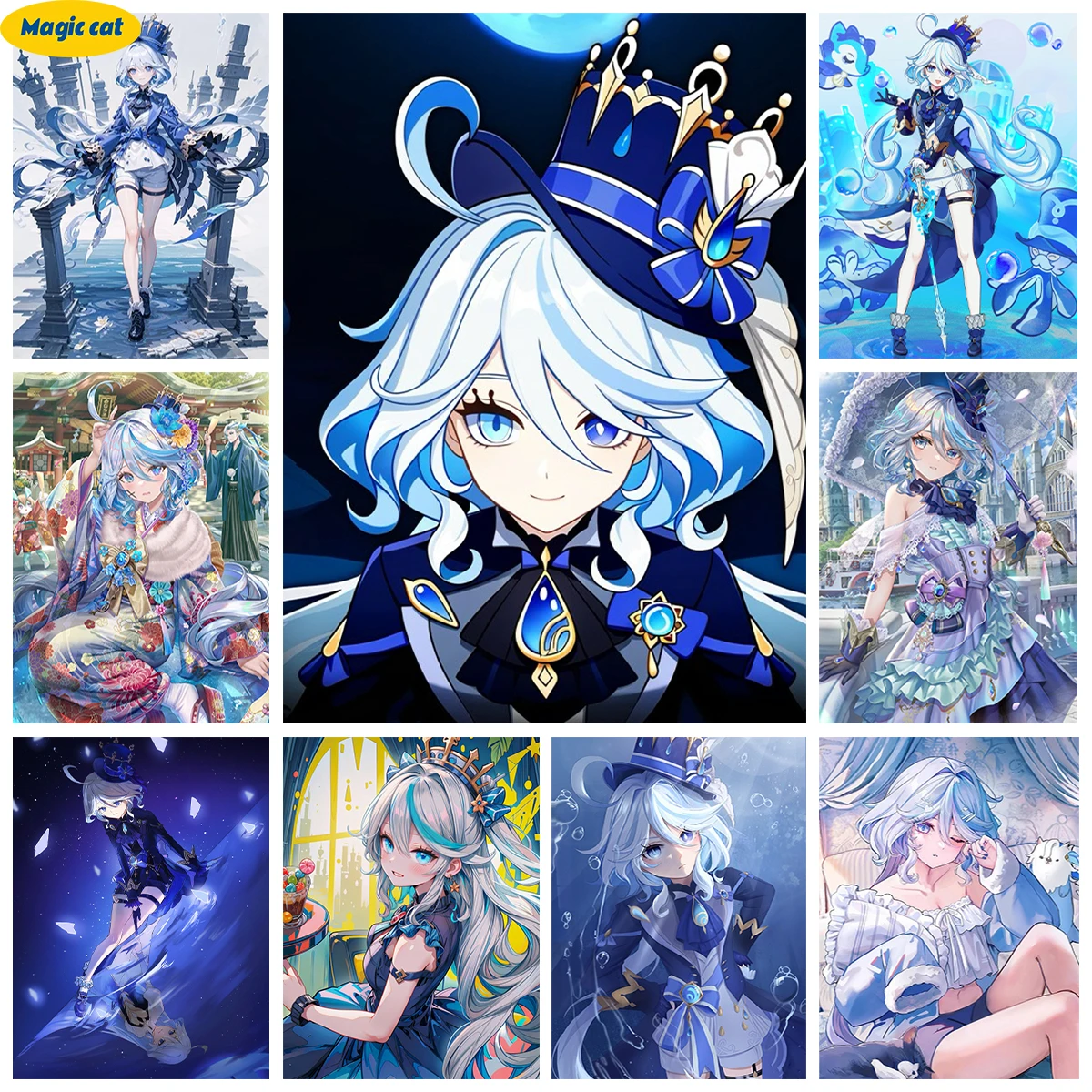 Furina-pintura-de-diamante-5D-Genshin-Impact-retrato-de-Focalors ...