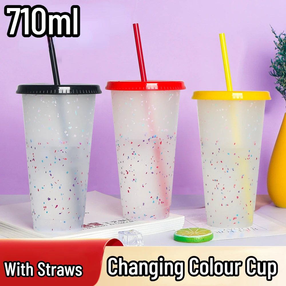 Magic-Plastic-Reusable-Water-Cups-with-Straws-Changing-Color-Cup-Magic ...
