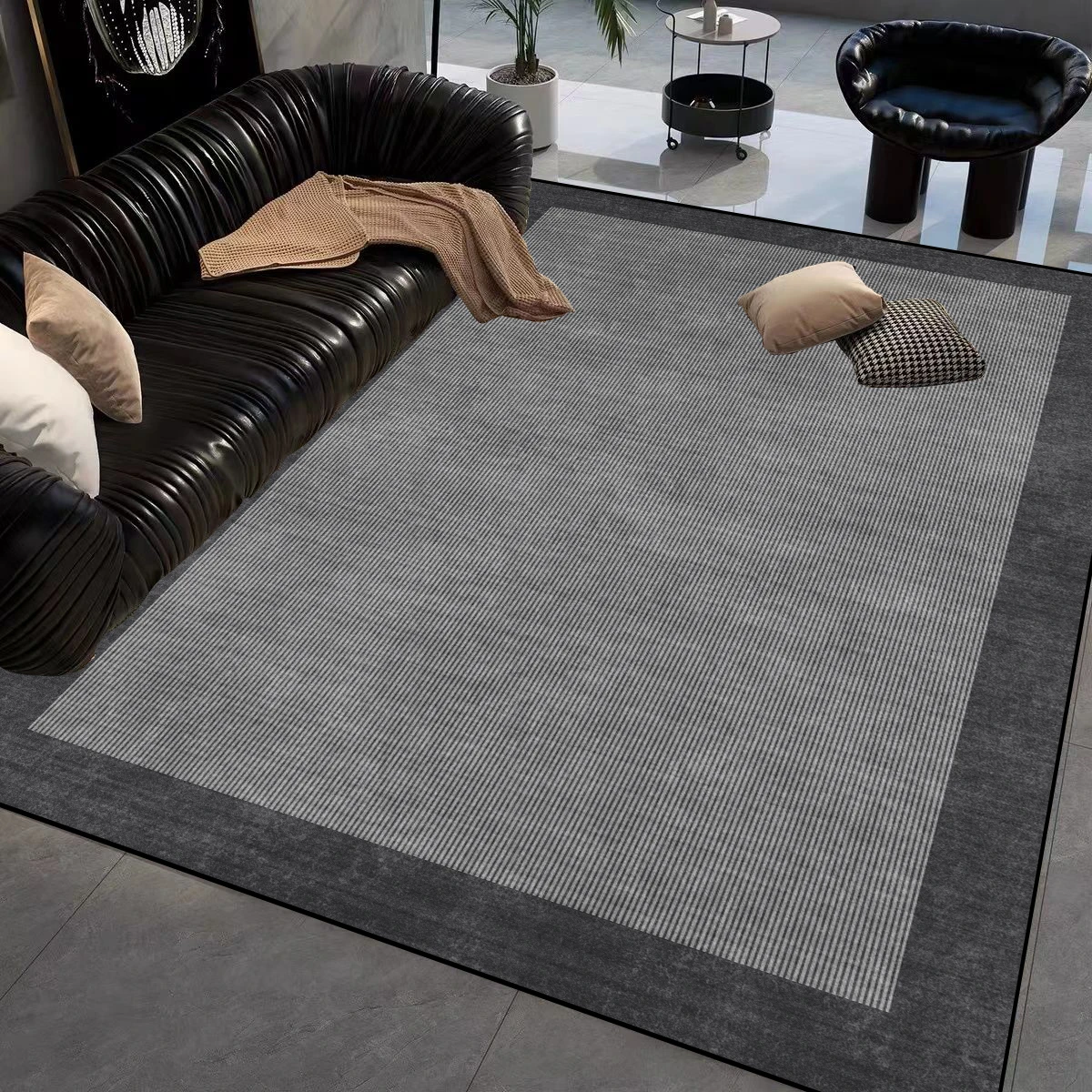 Minimalism Grey Geometric Carpet for Living Room Modern Light Luxury ...