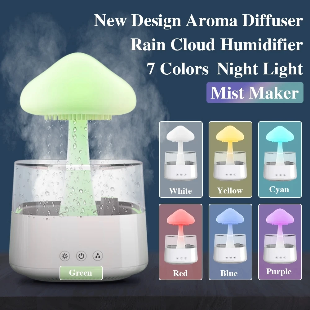 Mushroom-Rain-Air-Humidifier-Electric-Aroma-Diffuser-Rain-Cloud-Smell ...