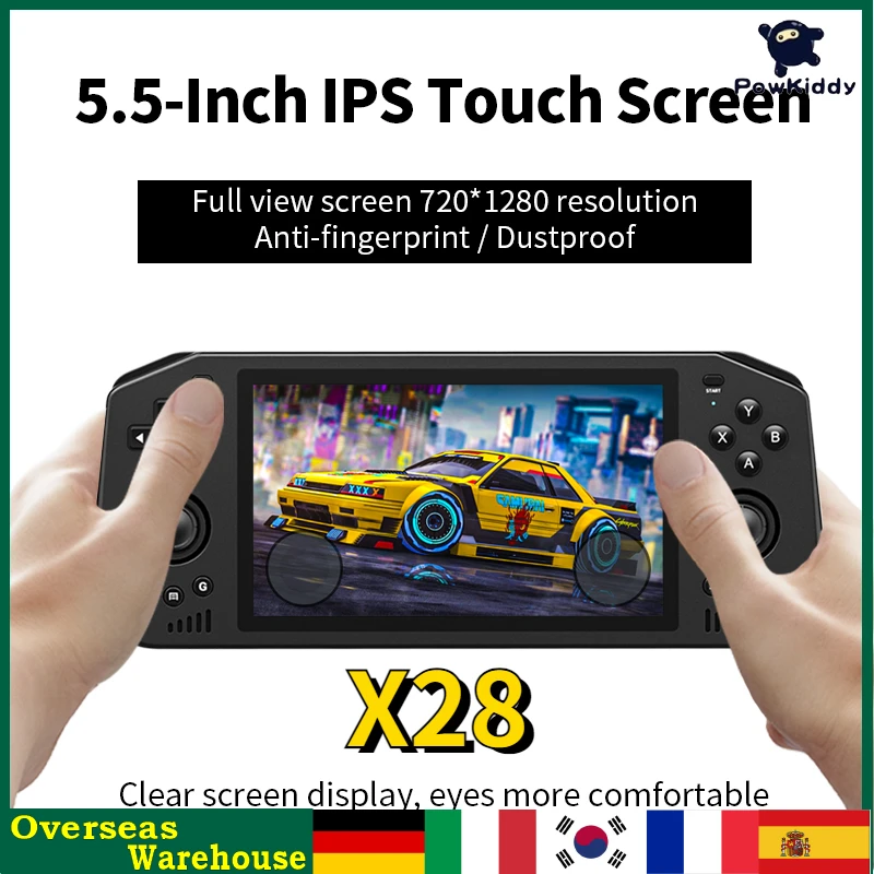PSP Powkiddy X28 Android 11 UnisocTiger T618 5.5 Inch Touch IPS Screen ...