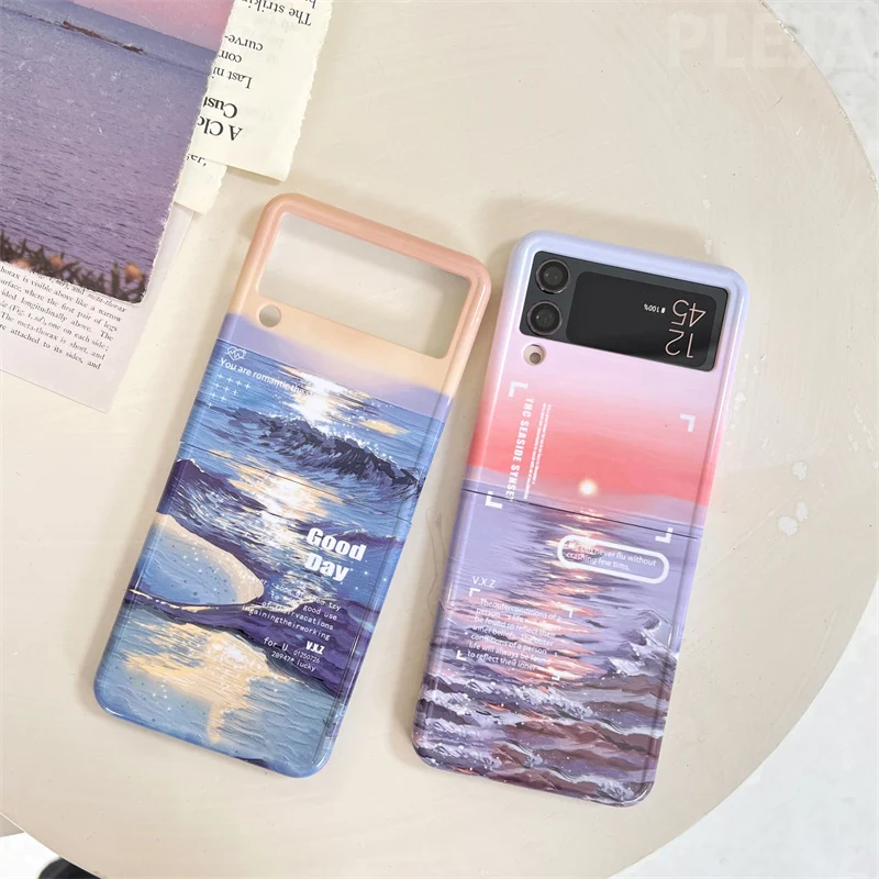 Seaside Beach Sunset Scenery Cute Phone Case for Samsung Galaxy Z Flip ...